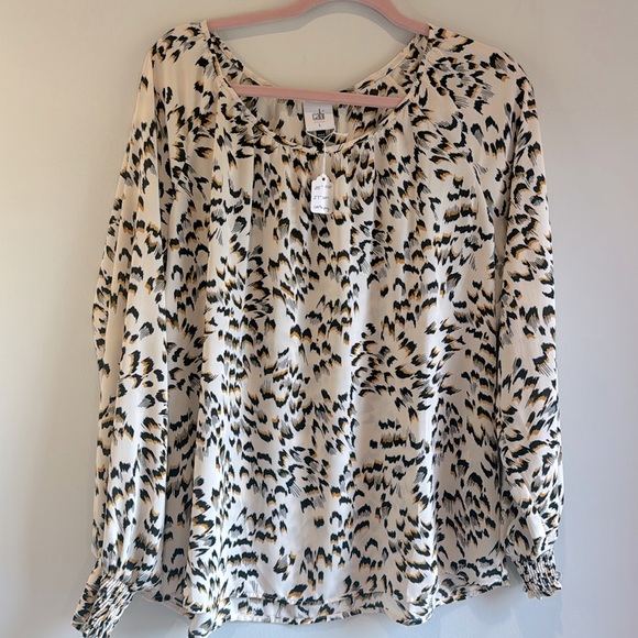 CAbi | Tops | Cabi Animal Print Cream | Poshmark
